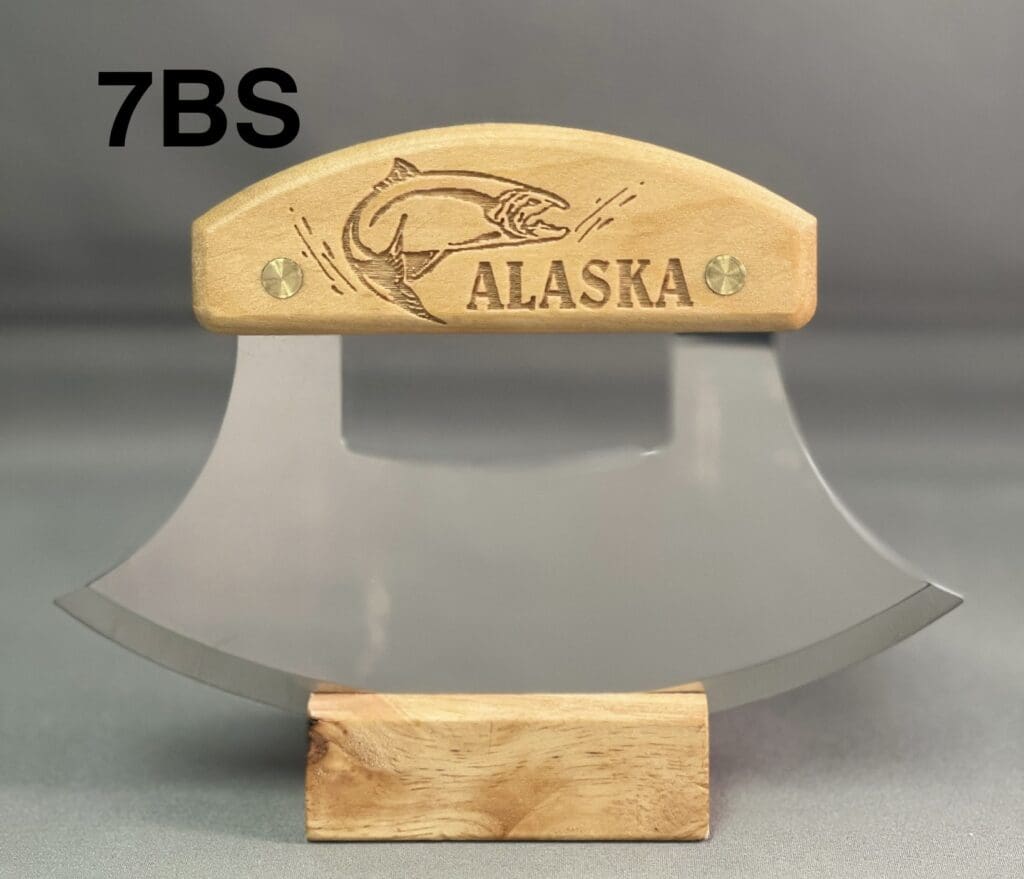 8'' Bowl with Inupiat Ulu & Display Stand - The Ulu Factory
