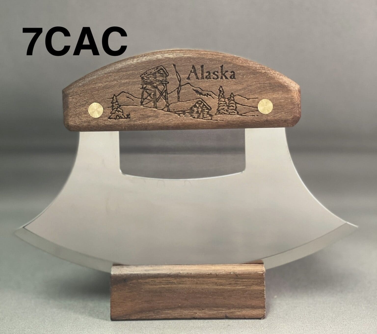 8'' Bowl with Inupiat Ulu & Display Stand - The Ulu Factory