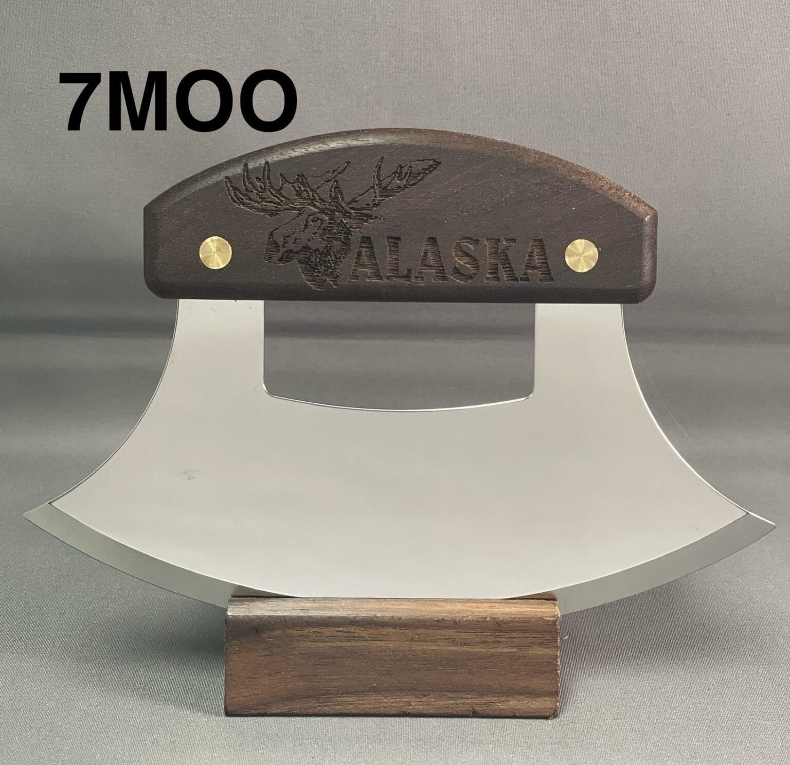 8'' Bowl with Inupiat Ulu & Display Stand - The Ulu Factory
